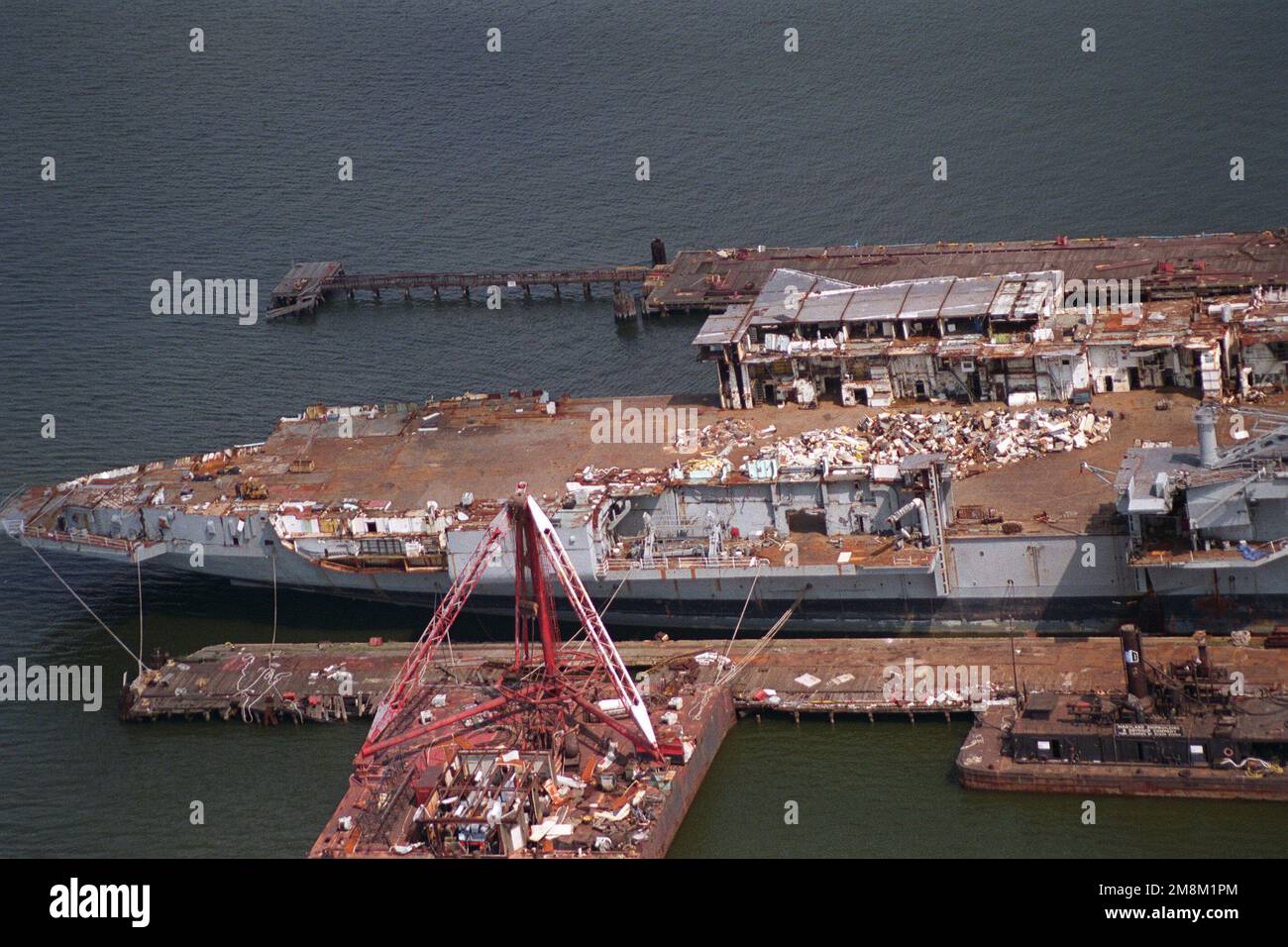 Aerial starboard side view of the decommissioned aircraft carrier CORAL ...
