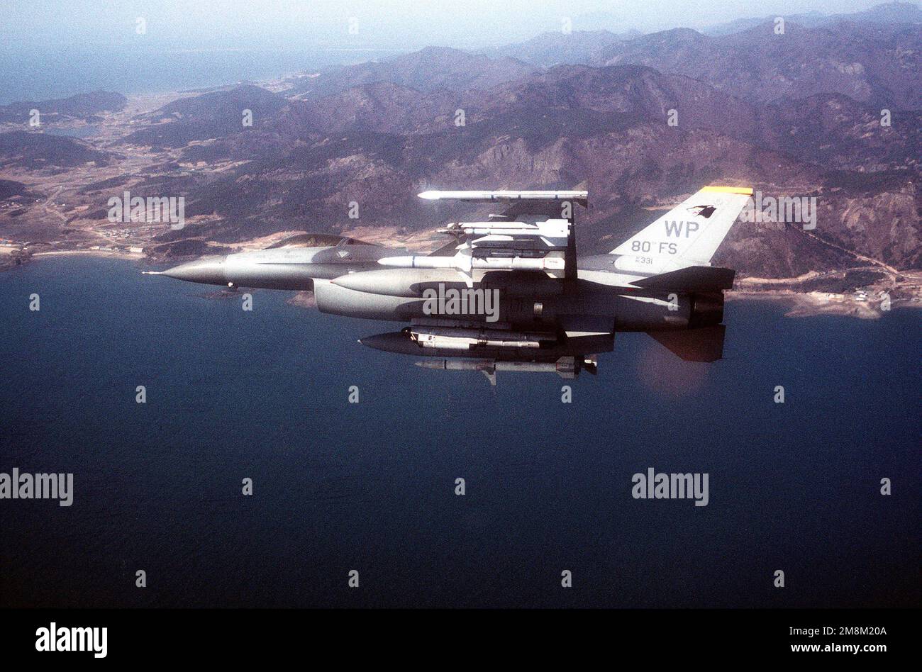 F-16 Falcon "WOLFPACK" aircraft from the 80th Fighter Squadron, 35th ...