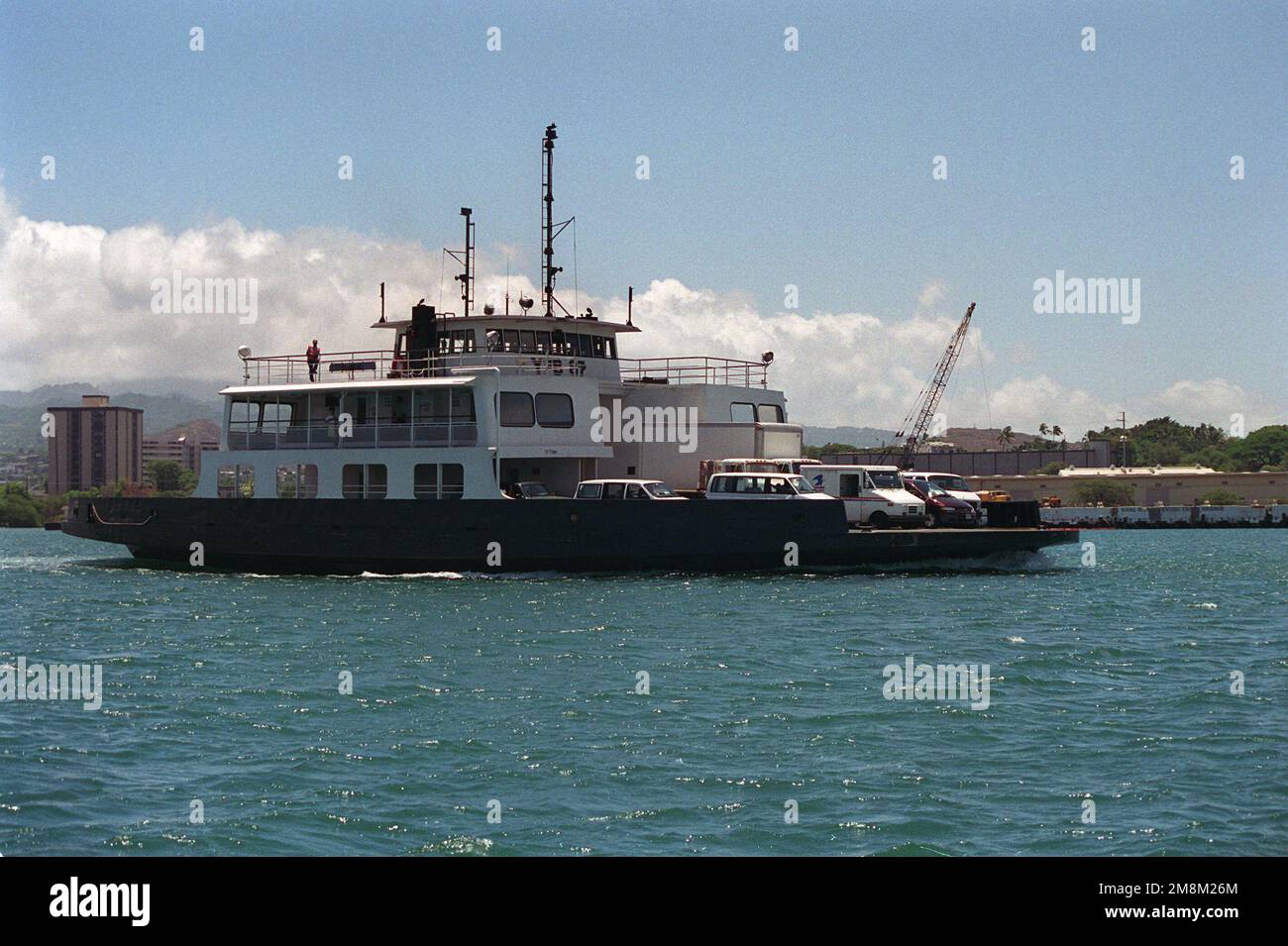Starboard side view of the Ferryboat YFB-87 making its hourly crossing ...