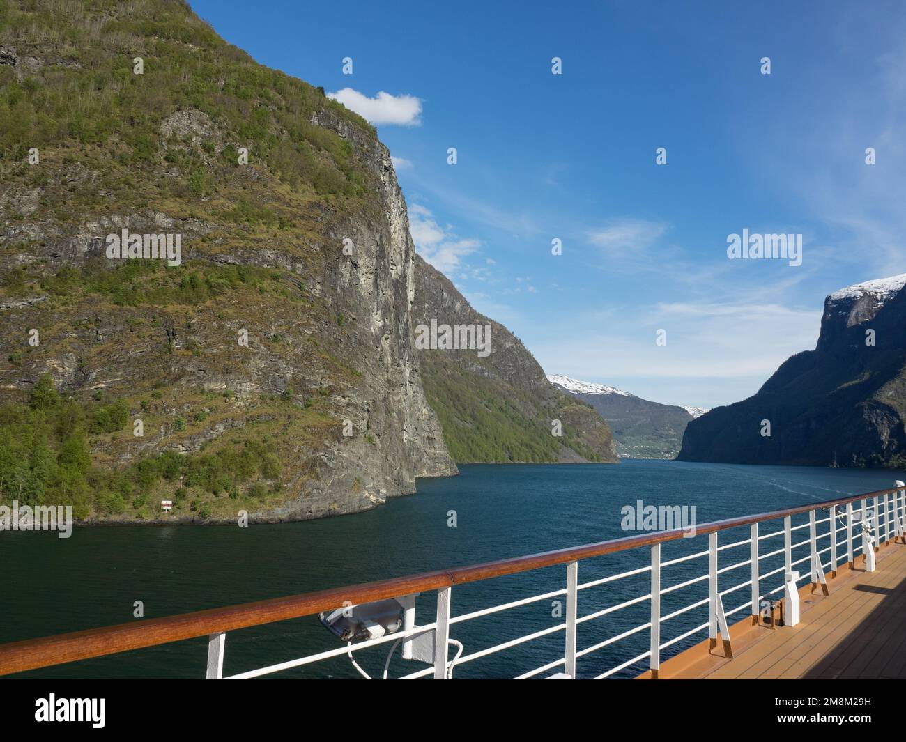A beautiful view of the mountain along the fjord in Flam, Norway Stock ...