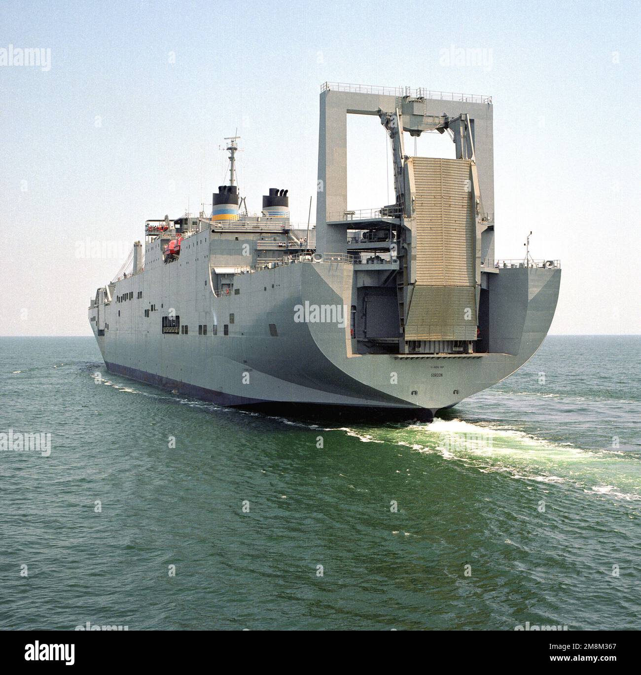 An aerial low oblique port quarter view of the Military Sealift Command ... An aerial low oblique port quarter view of the Military Sealift Command ...