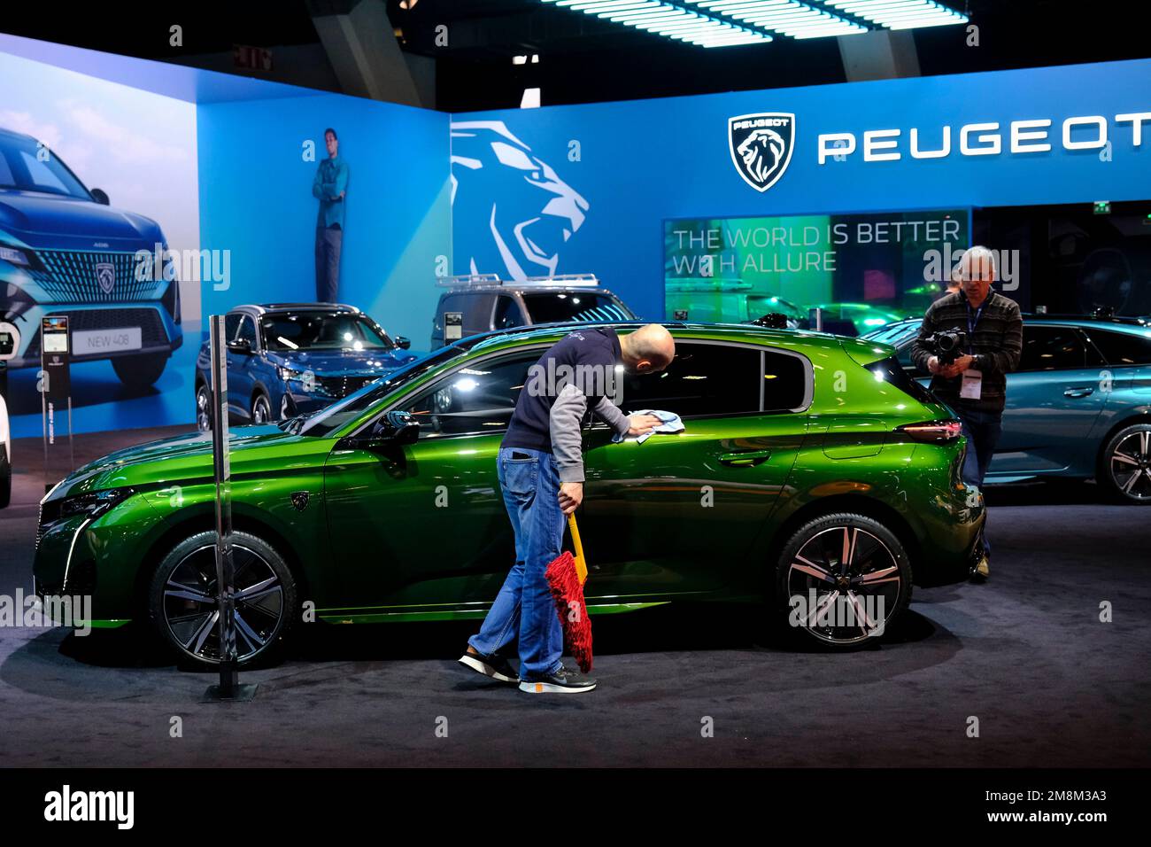 Brussels, Belgium. 13th Jan, 2023. Peugeot car on display during the ...