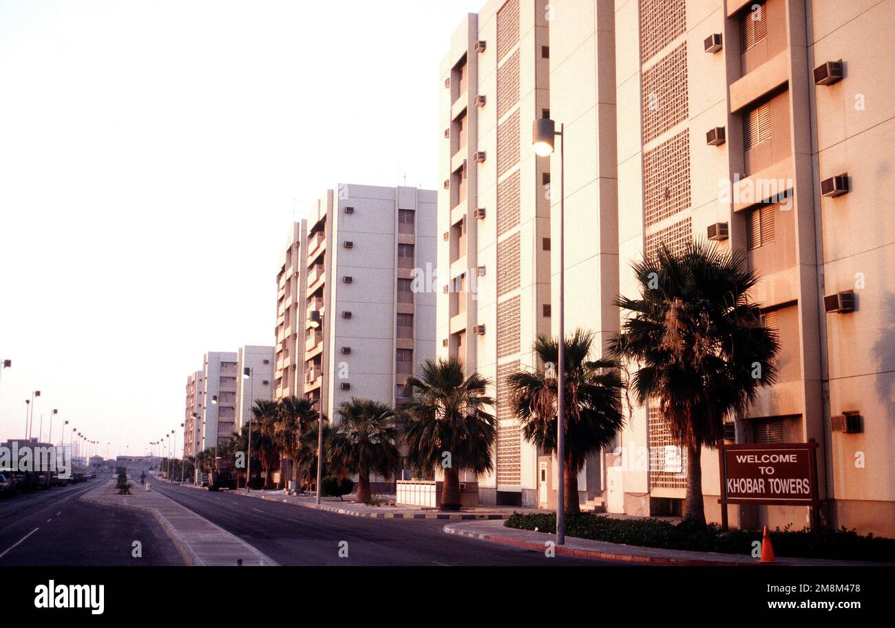 The facade of the undamaged side of the severely bomb damaged building ...