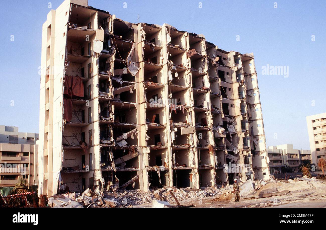 An overall view of the north side of the building that was severely ...