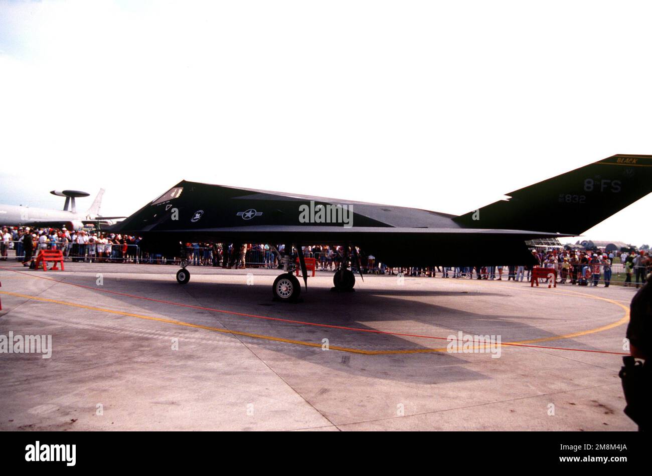 An F-117A Stealth Fighter is on display at the Aviano Air Base for the ...