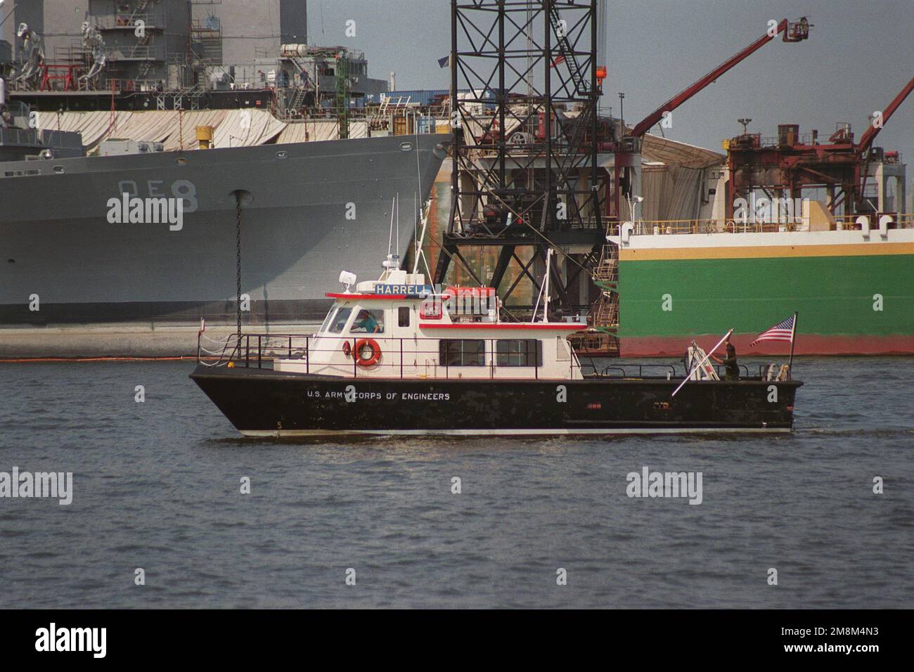 A port side view of the U.S. Army Corps of Engineers' service craft ...
