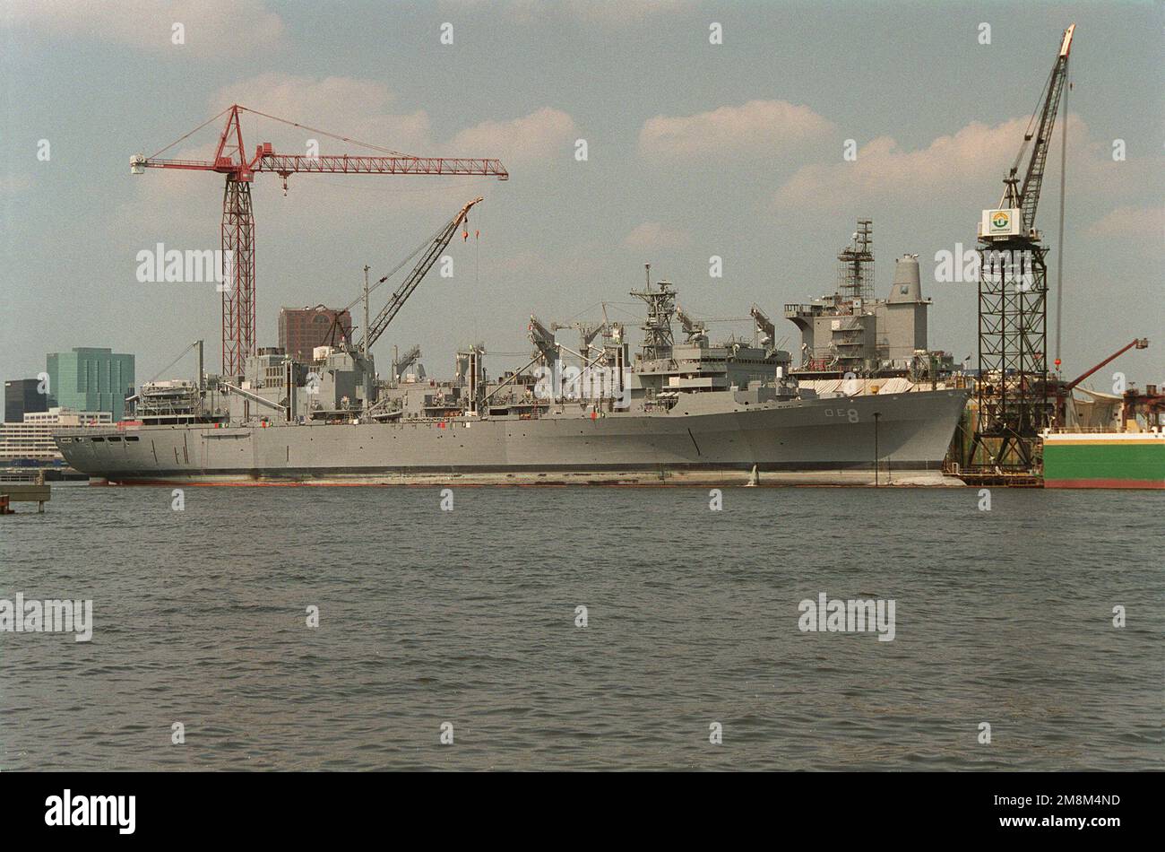 A starboard side view of the fast combat support ship USS ARCTIC (AOE-8 ...