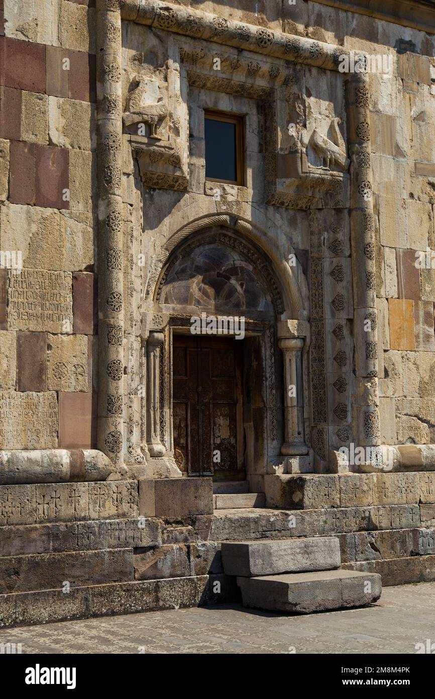 The facade of Gandzasar monastery in Vank, Karabakh, Armenia Stock ...