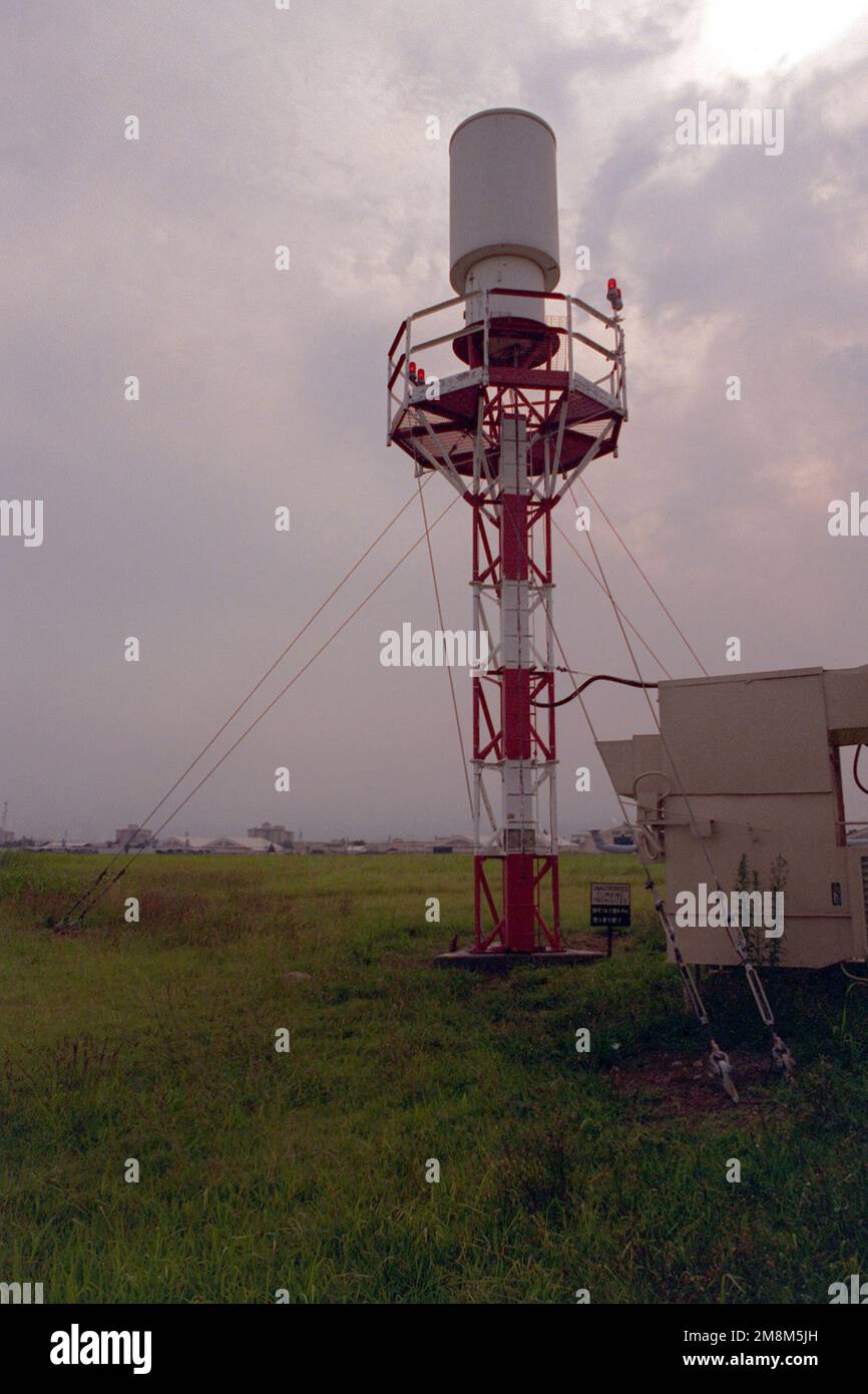 A view from the ground of a Tactical Air Navigation System (TACAN ...