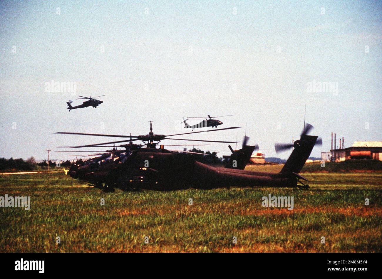 Helicopters lined up on Chick Do Island. Base: Kunsan Air Base Country ...