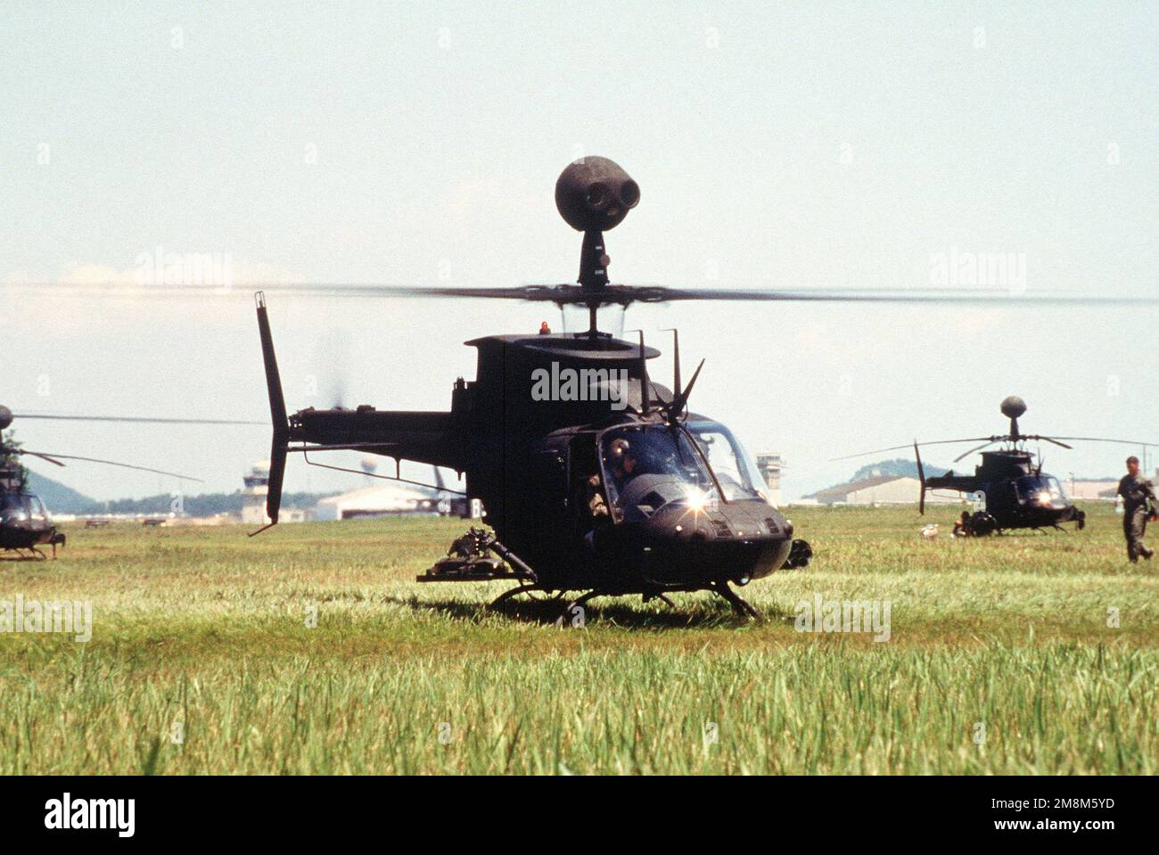 Right front view of an OH-58D Kiowa Warrior helicopter at Chick Do ...