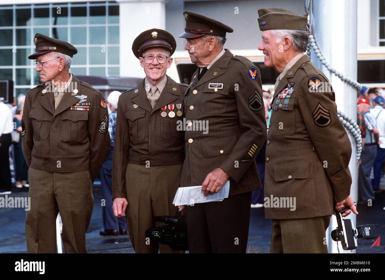 Four former 8th Air Force members (from left) Bill Wagner, Earl Krieger ...