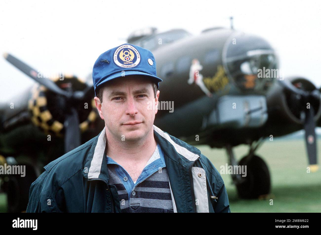 MASTER SGT. Mark Brotherton, an 8th Air Force buff, stands in front of ...