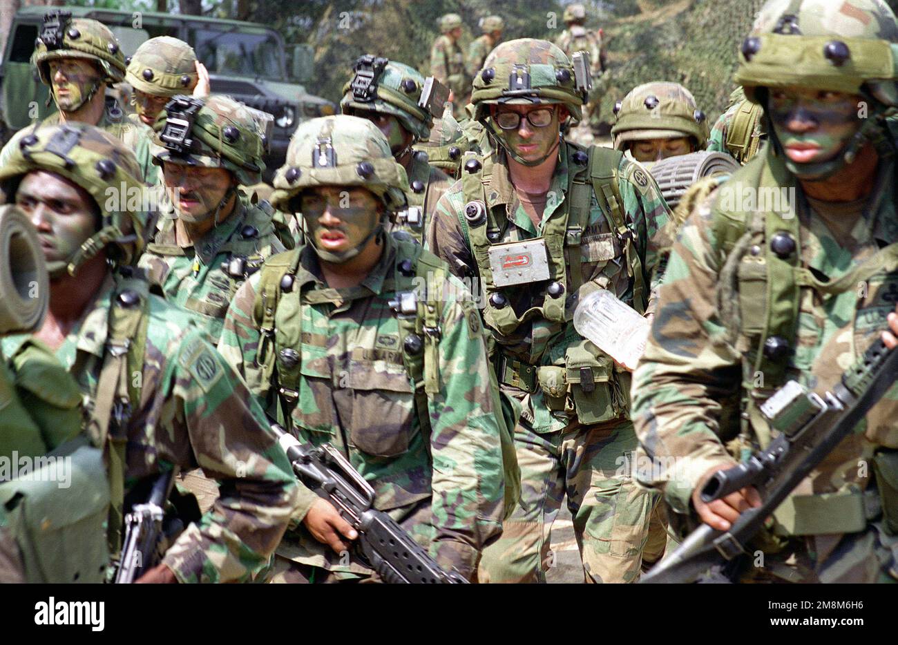 Airborne replacements in full combat dress being sent to units at the ...