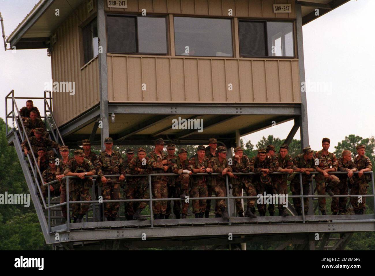 Members of the Baltic platoon, watch from the range tower as the Polish ...