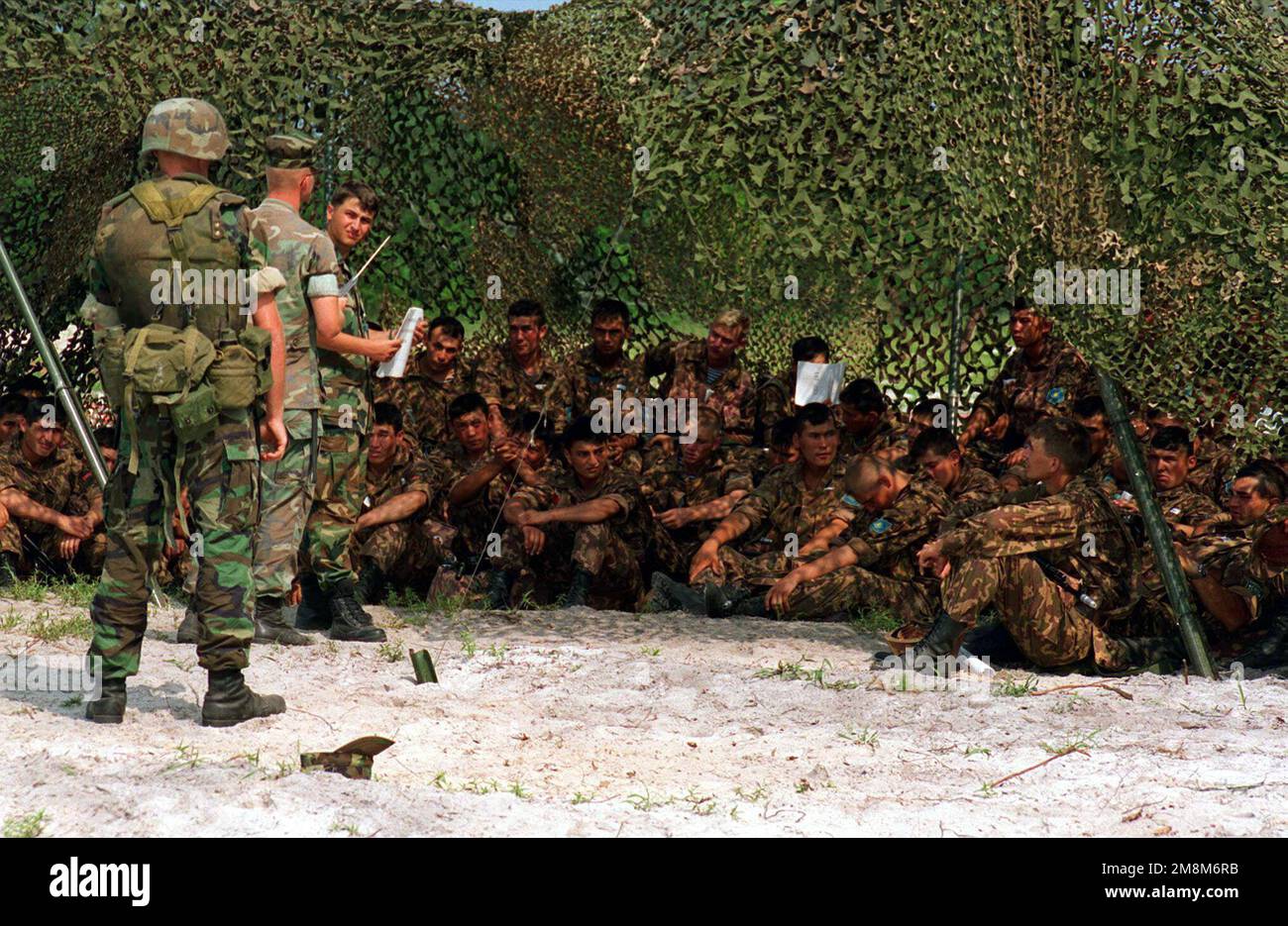 Kazakhstan Soldiers receive a class on mine probing from US Marines ...