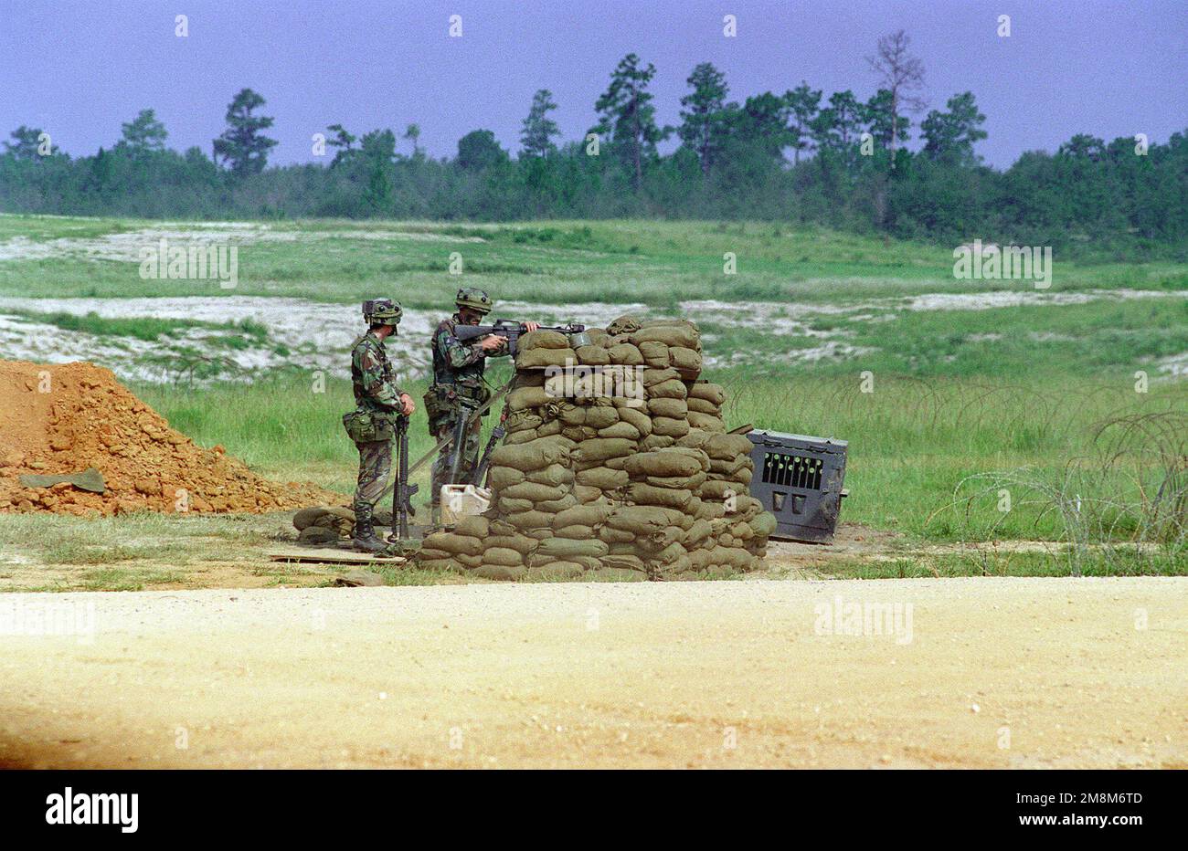 Members of an Air Force checkpoint close to the forward landing strip ...