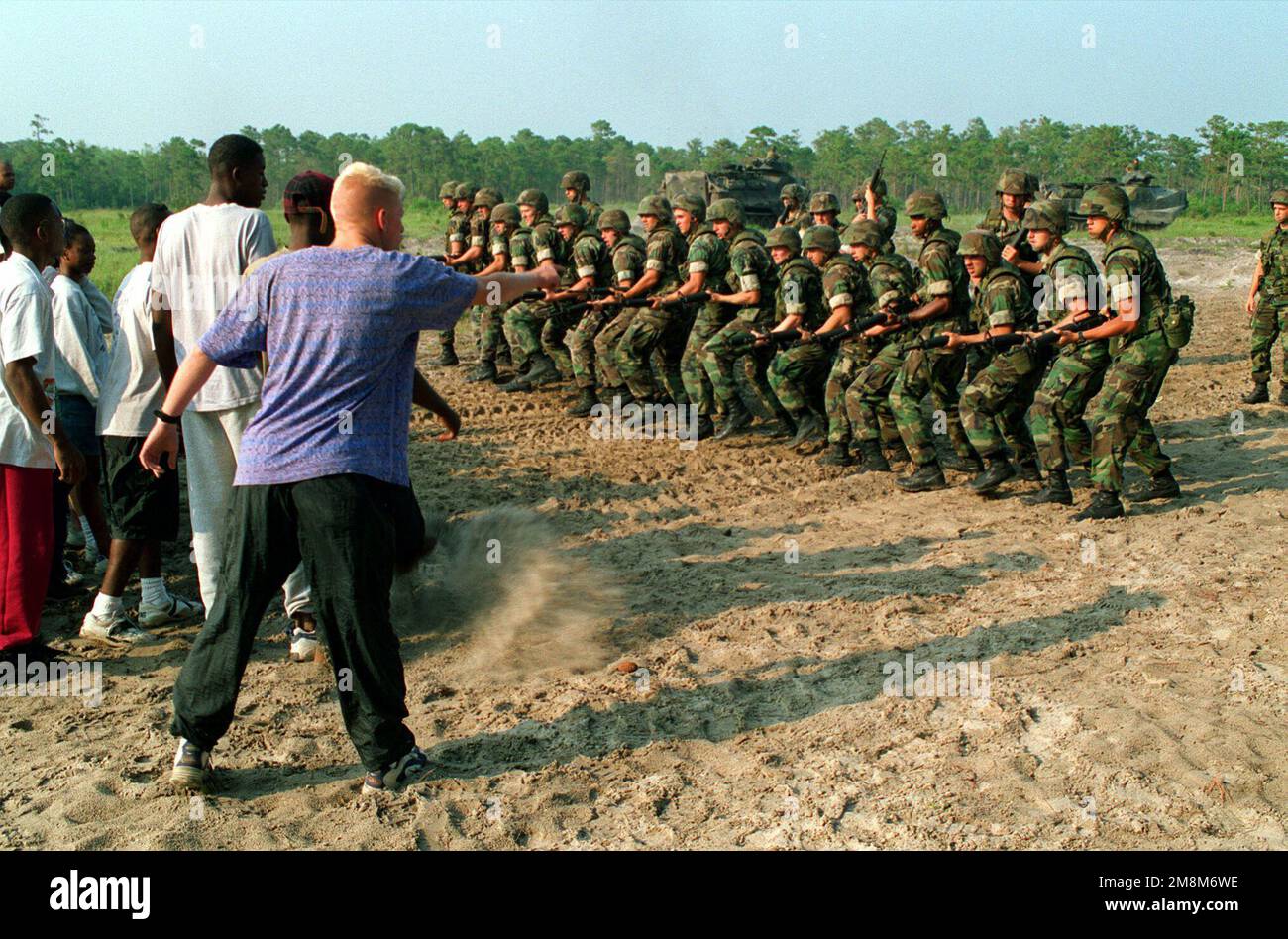 US Marines from 2nd Battalion, 6th Marines demonstrate crowd control ...