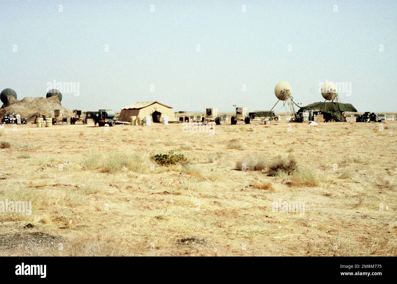 A long-range view of the setup for the 5th Combat Communications Group ...