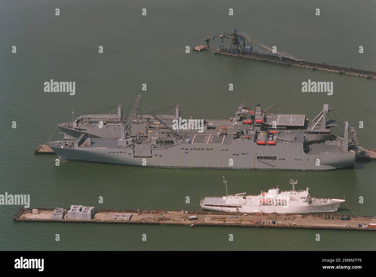 Aerial port quarter view of the Military Sealift Command vehicle transport ships USNS GORDON (T ...