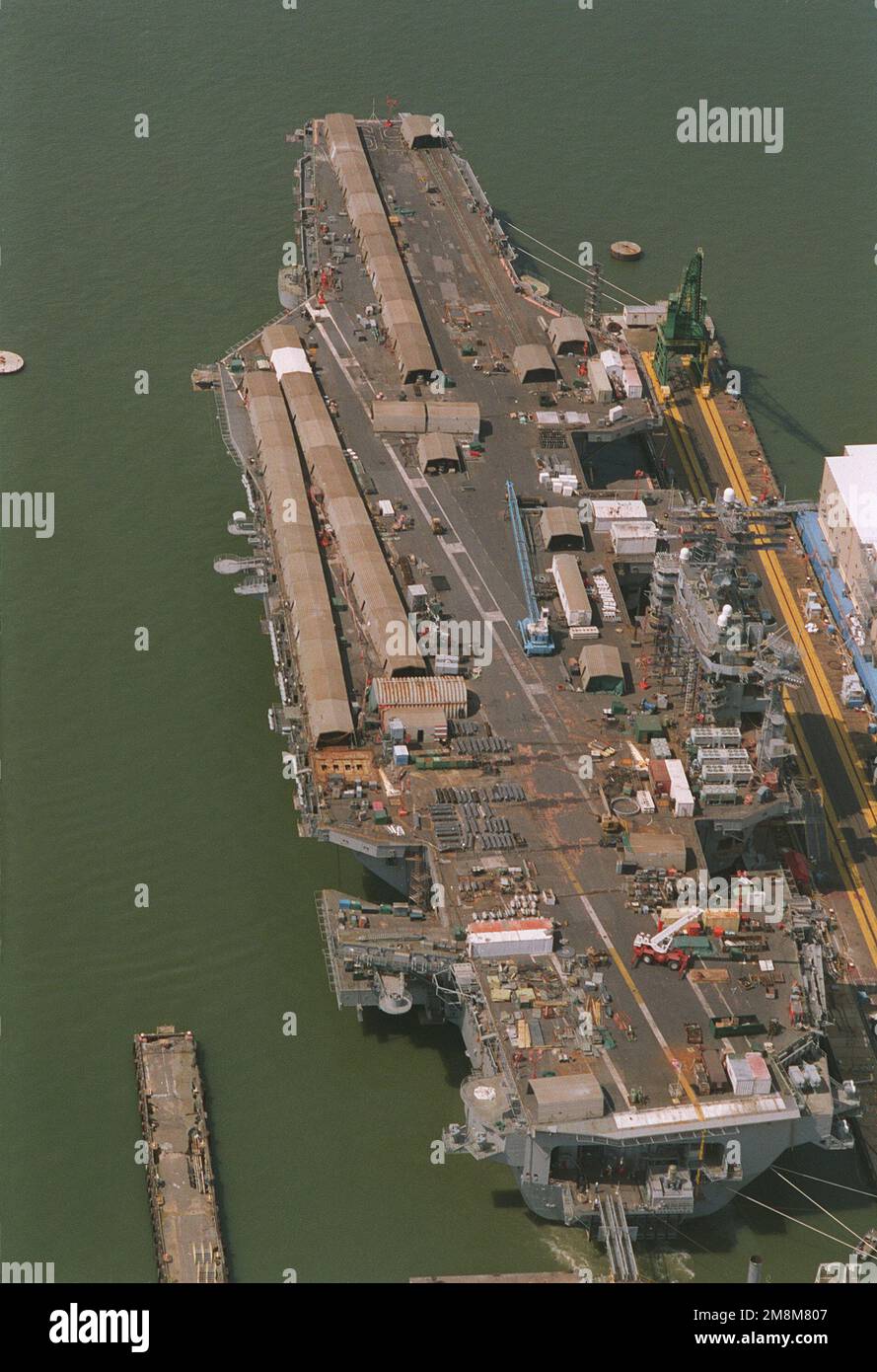 An aerial stern view (off centerline) of the nuclear-powered aircraft ...