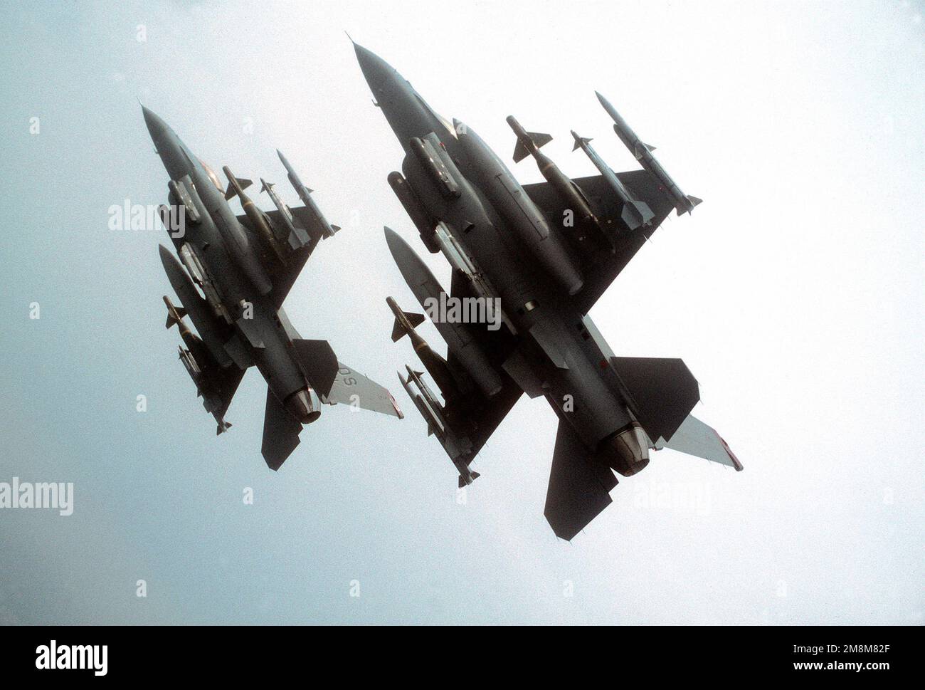 Armed F-16Cs of the 36th Fighter Squadron show their hardware as they ...