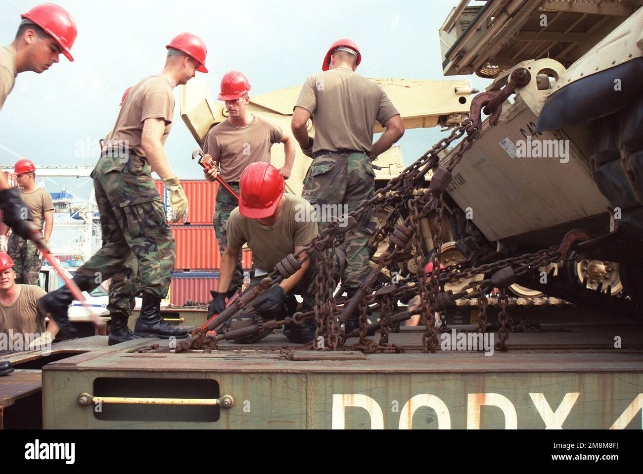 Equipment belonging to the 3/7th Cavalry, 3d Infantry Division, is ...