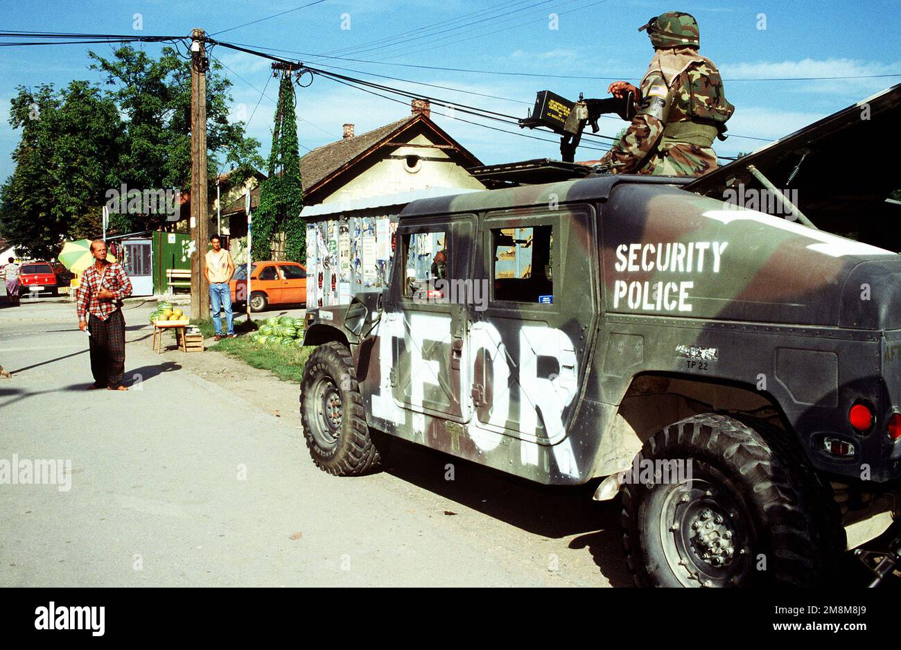 A member of the 4100th Group Task Force Eagle, guards the convoy with ...