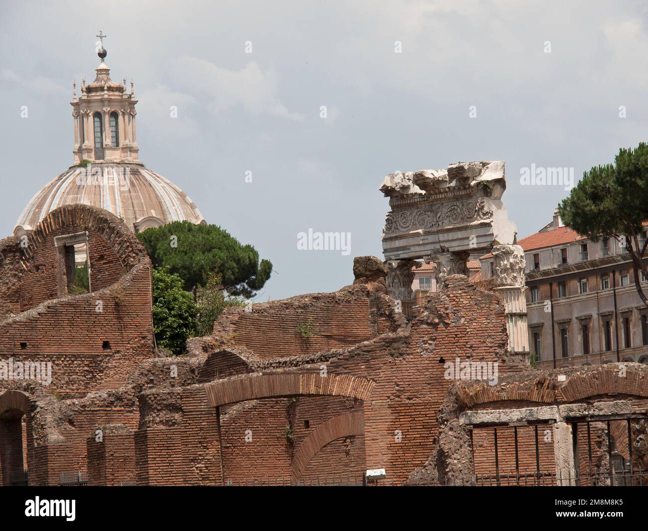The dome of St. Peter's Basilica in Vatican City of Rome, Italy against ...