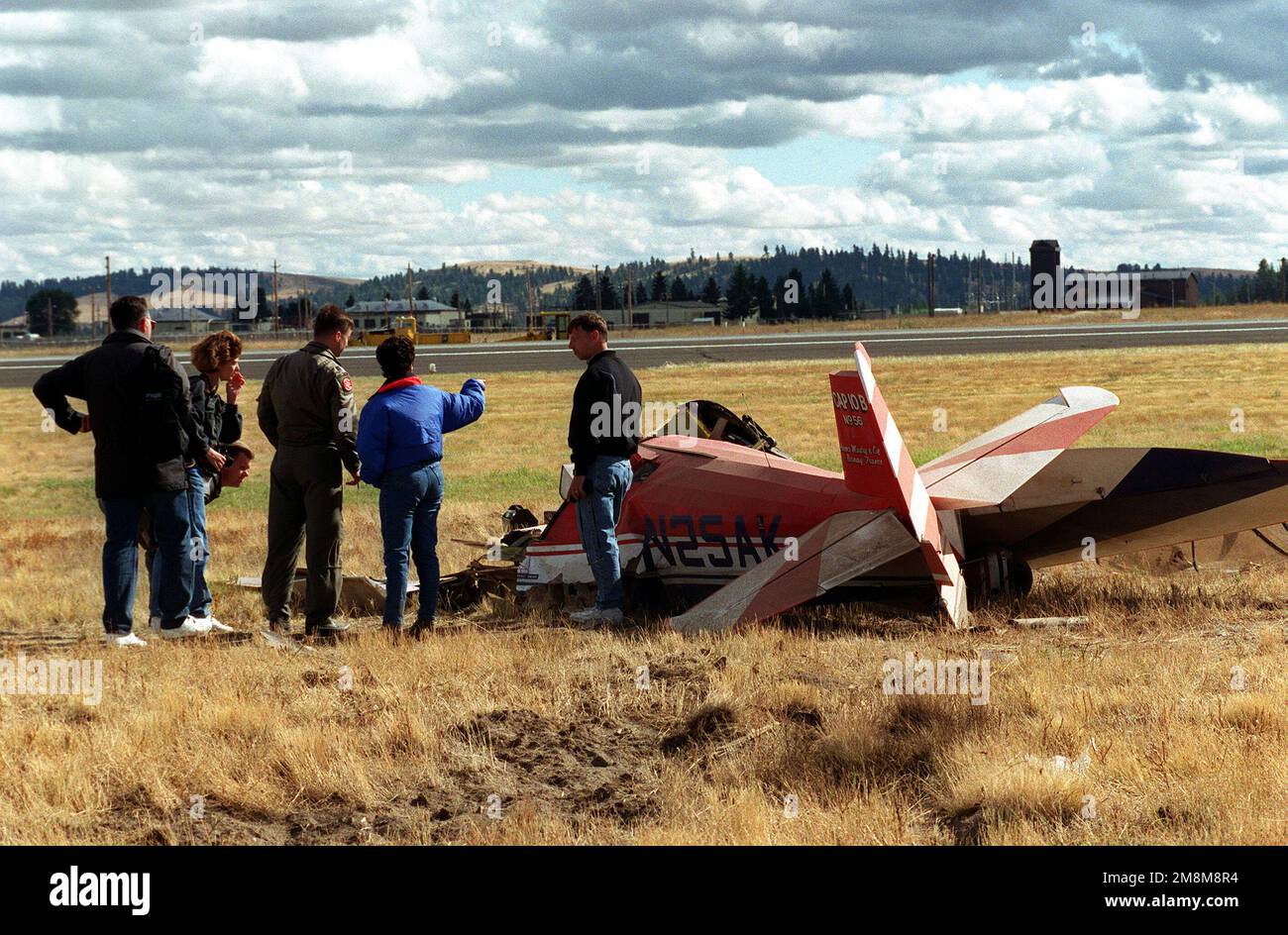During an aerial demonstration, stunt pilot Bob Heale, crashes his ...