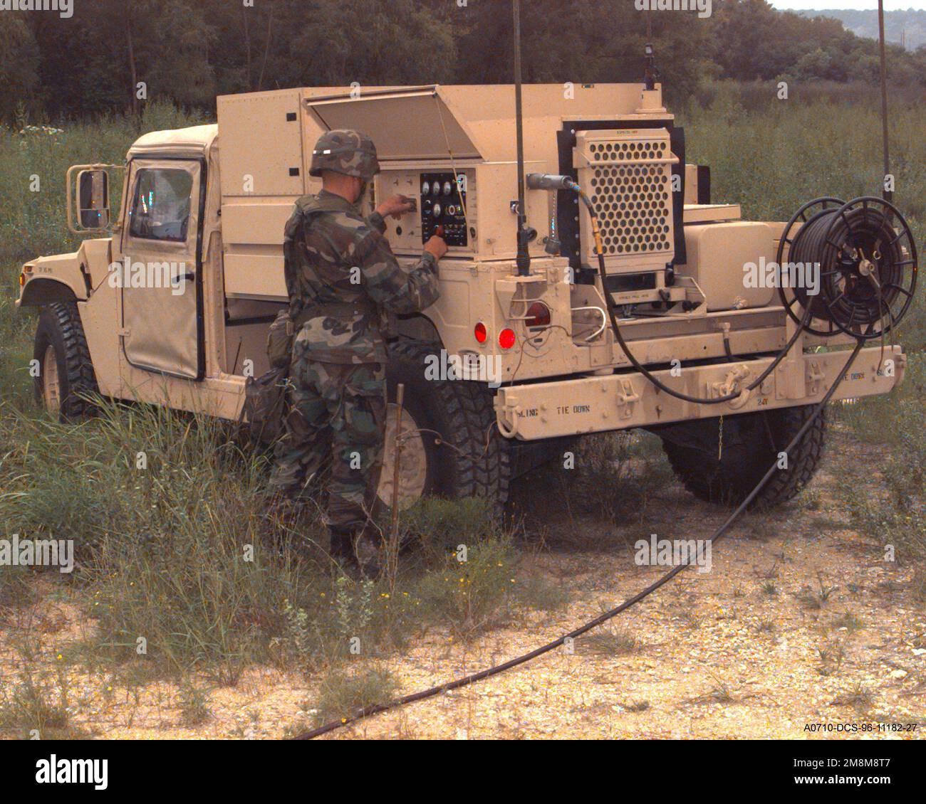During a simulated tactical scenario, PFC John P. Peart of HHB 1ST of ...