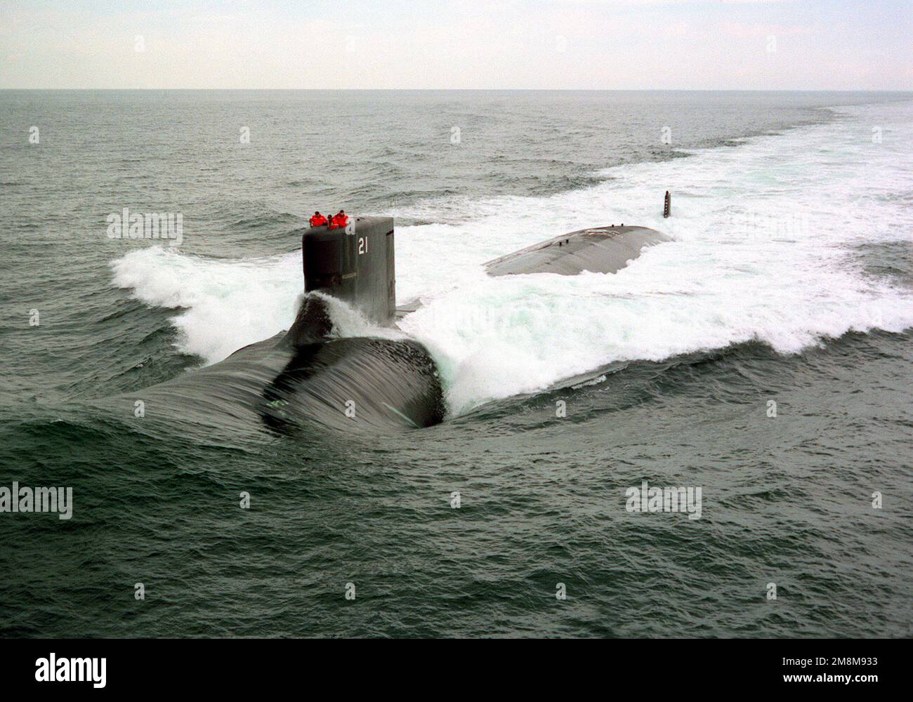 The U.S. Navys newest attack submarine, USS SEAWOLF (SSN 21), conducts Bravo sea trials off the ...