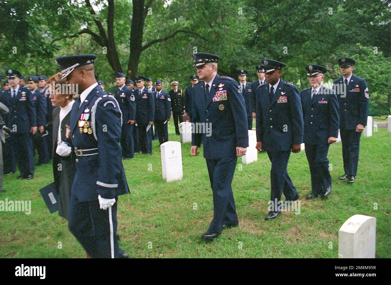U.S. Air Force 50th Anniversary Ceremony. The official party: Secretary ...