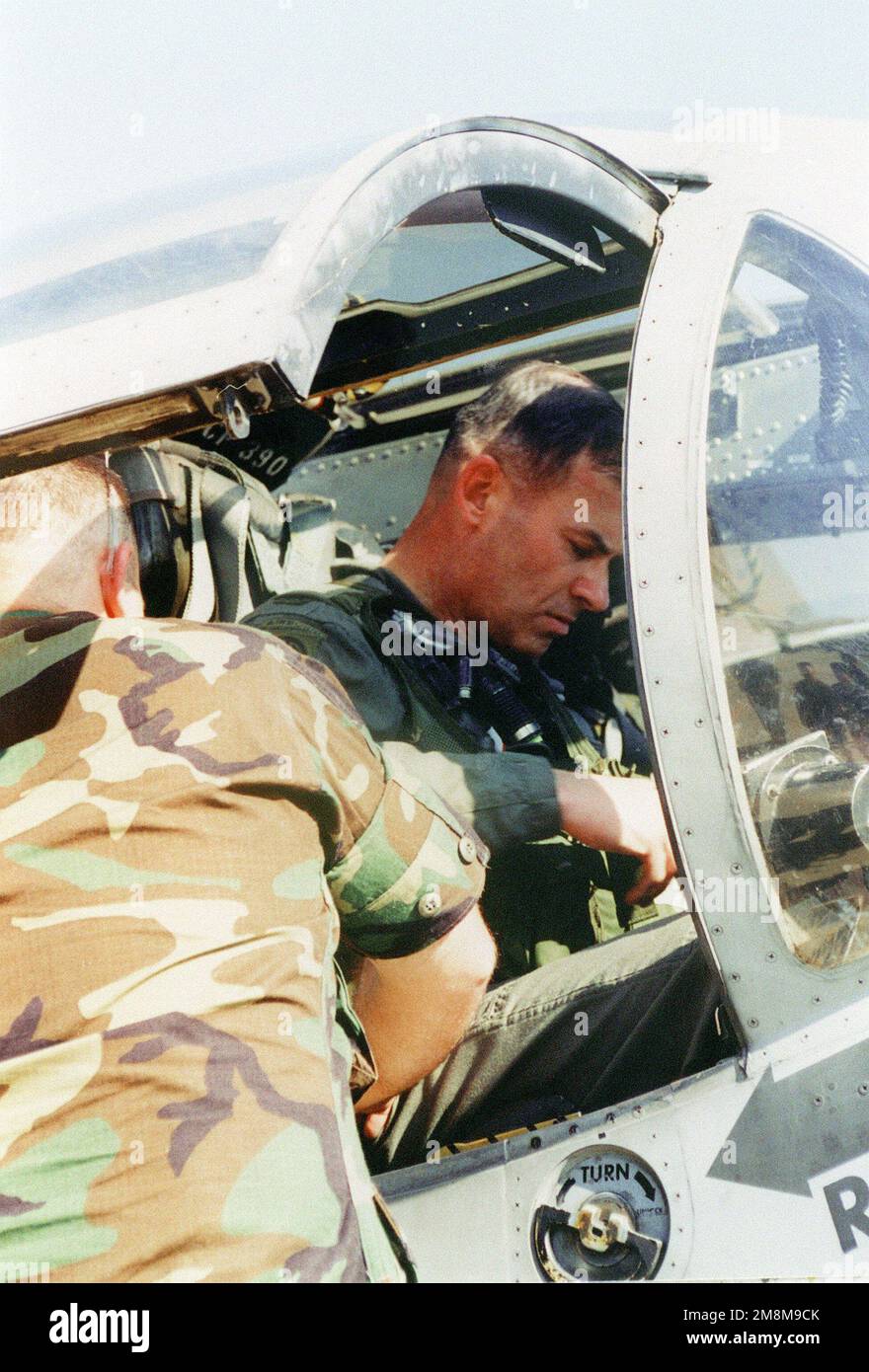 LT. GEN. Richard F. Timmons, Commanding General, 8th US Army, sits in ...