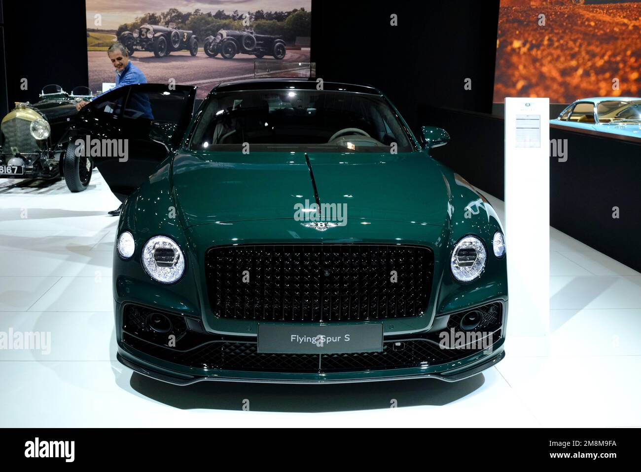 Brussels, Belgium. 13th Jan, 2023. Bentley car on display during the ...