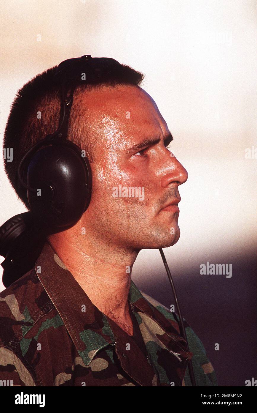 An informal portrait of STAFF Sergeant Paul Irwin, an F-15 crew chief ...