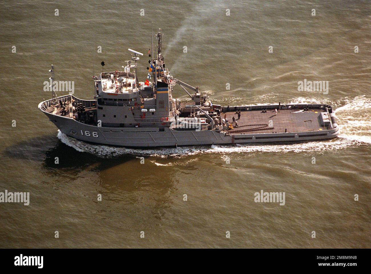 An aerial port side view of the Military Sealift Command (MSC) fleet ...