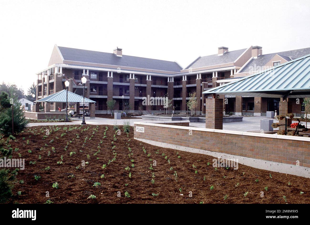 Exterior view of Building P12420, new barracks complex on North Fort ...
