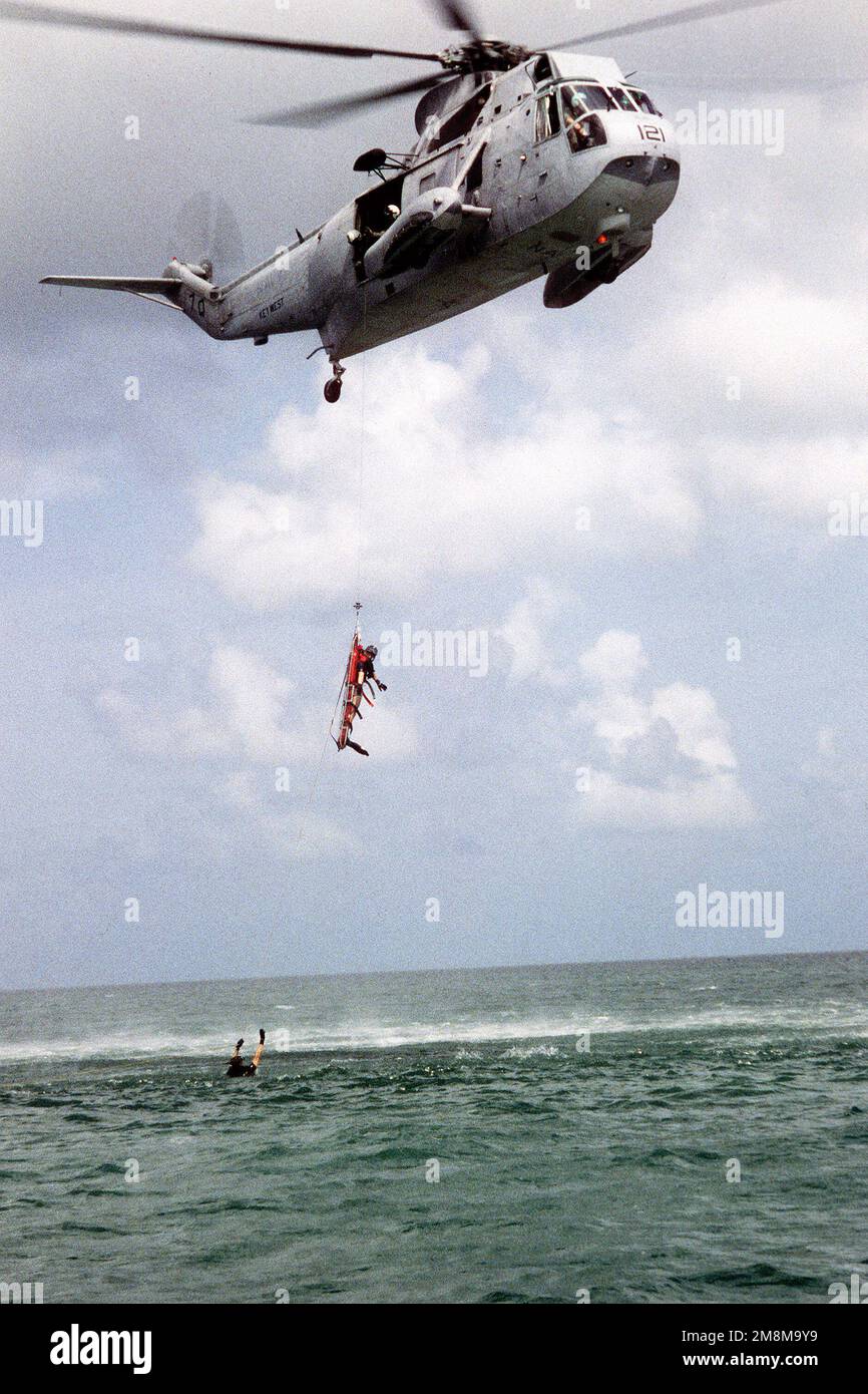An SH-3 Sea King helicopter assigned to the Southern Most Search and ...