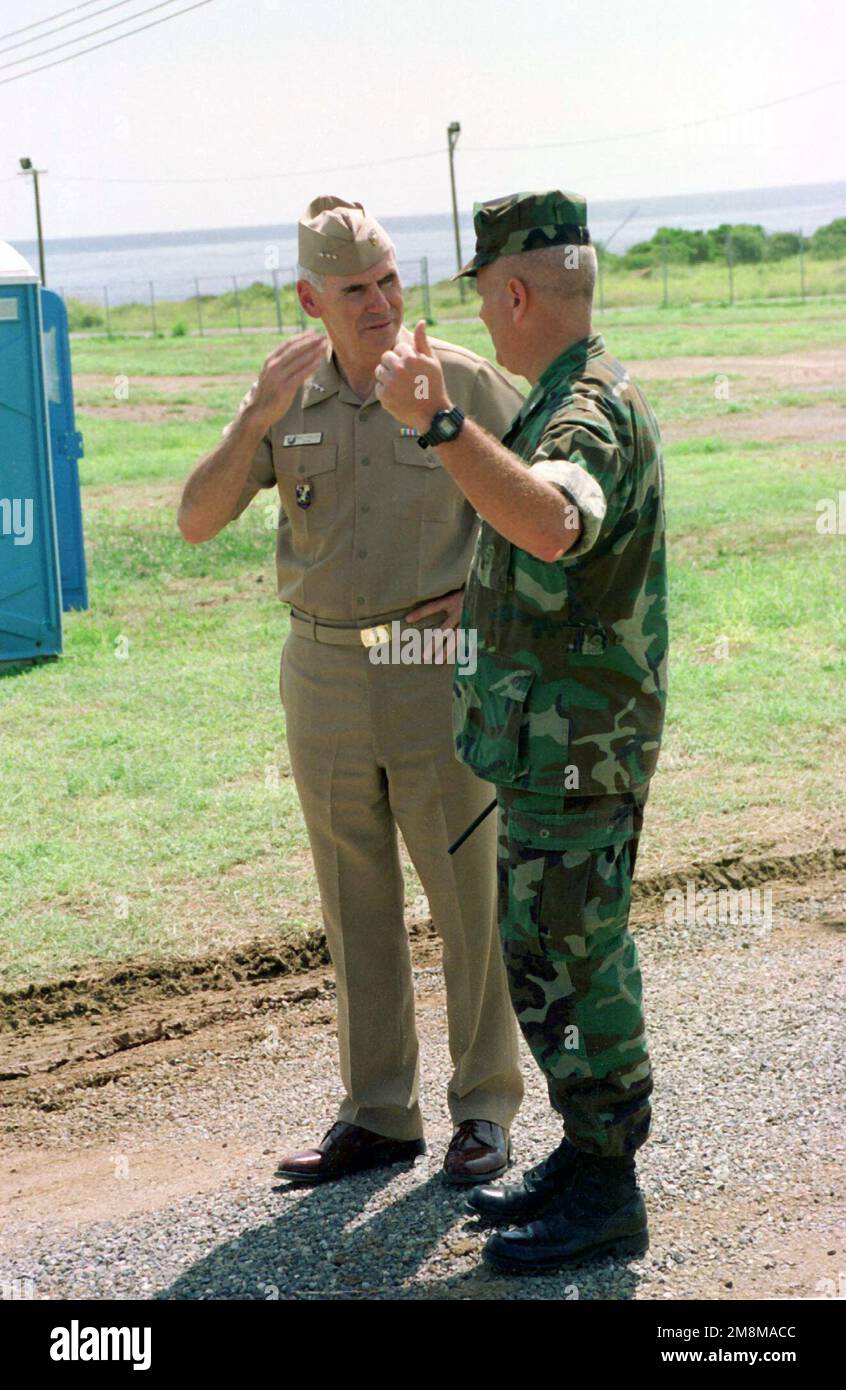 U.S. Navy Vice Admiral Kallon speaks with 3rd Battalion, 8th Marines ...