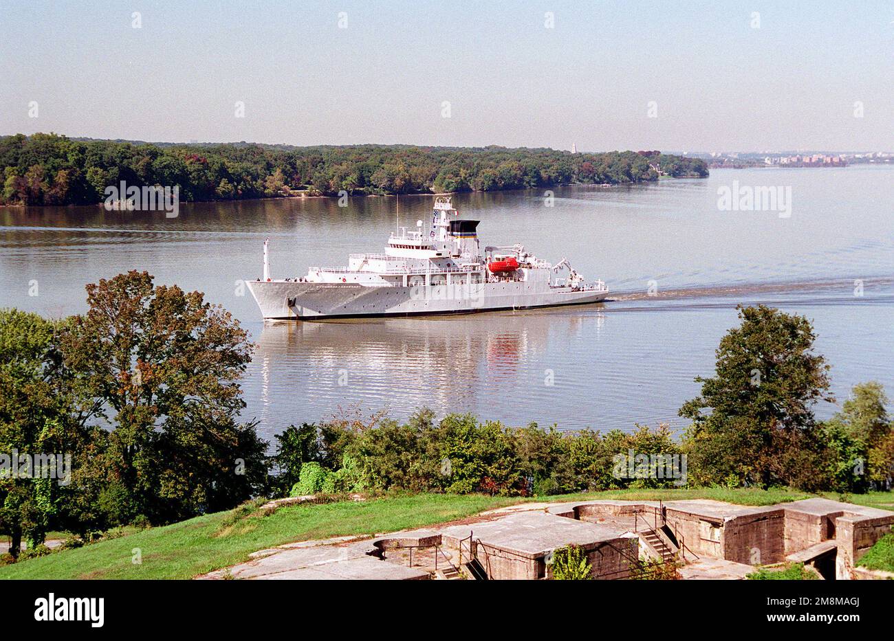 A port bow view of the Military Sealift Command (MSC) oceanographic ...