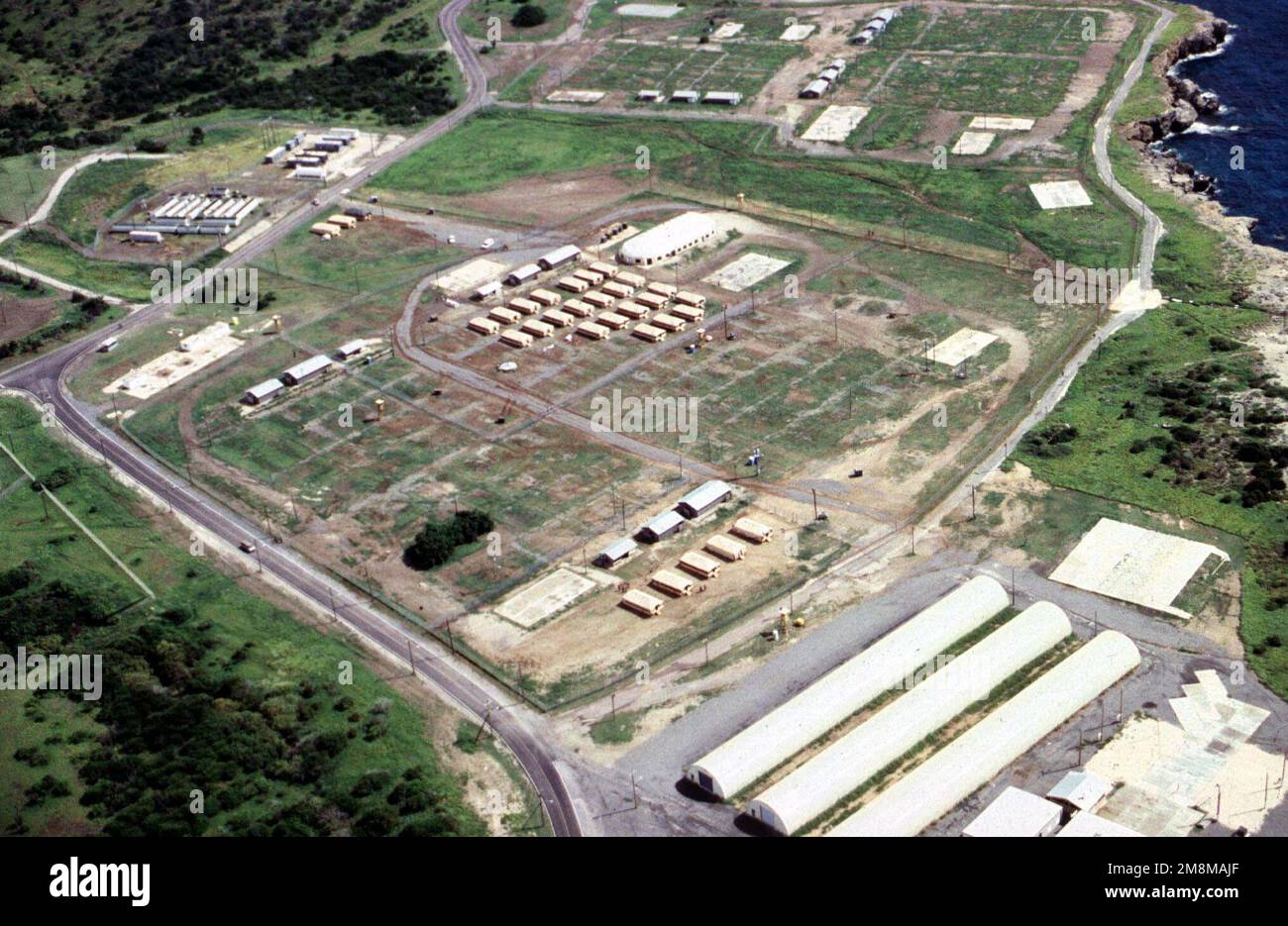 An aerial view of Camp Bravo. The Chinese migrants lived at this camp ...