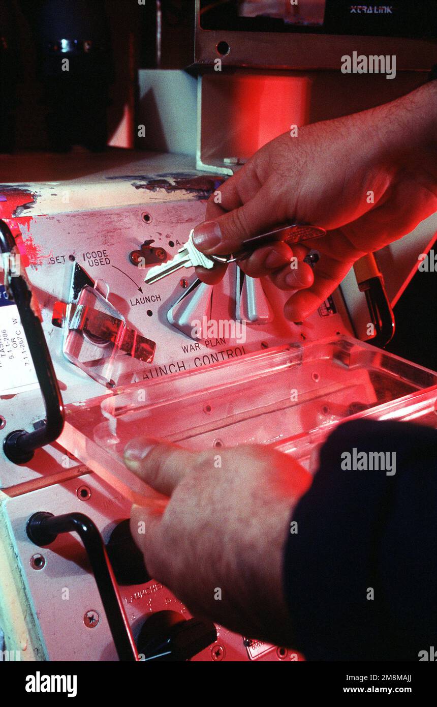 In a simulation of a Peacekeeper Missile Launch, two Launch Keys ...