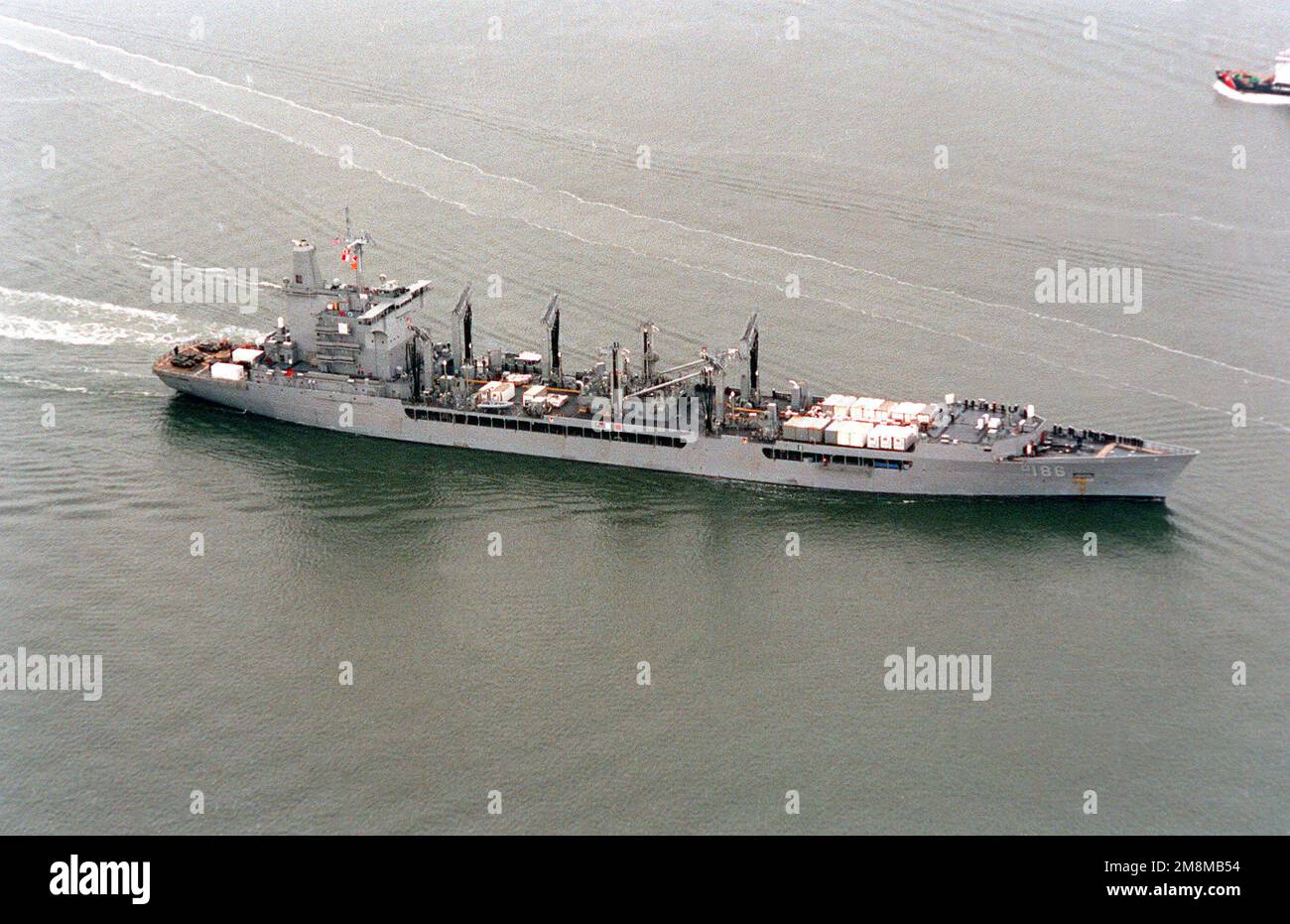 Aerial starboard side view of the fleet oiler USS PLATTE (AO-186 ...