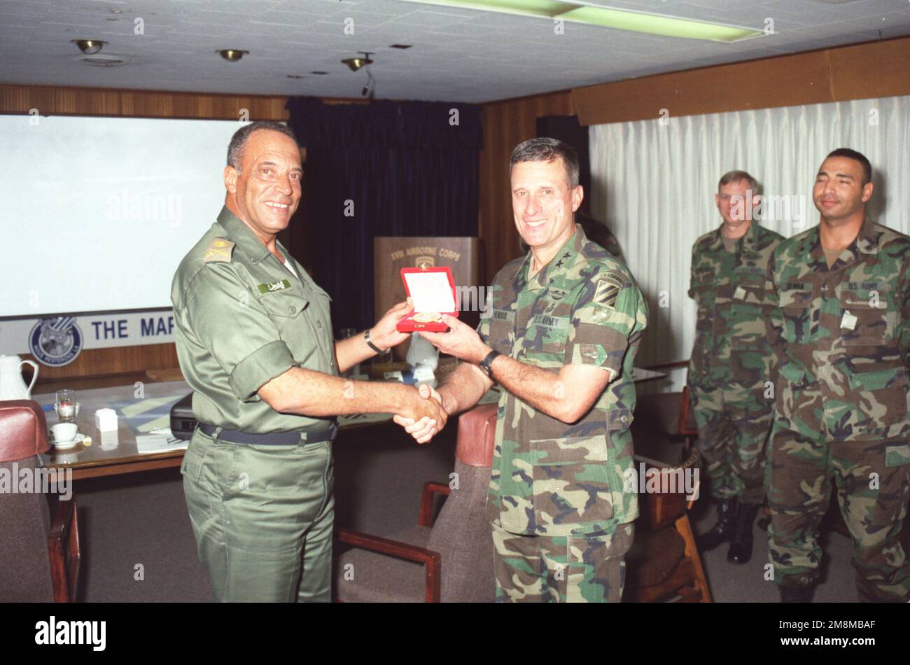 MAJ. GEN. John W. Hendrix, commander, 3d Infantry Division (M), and MAJ ...