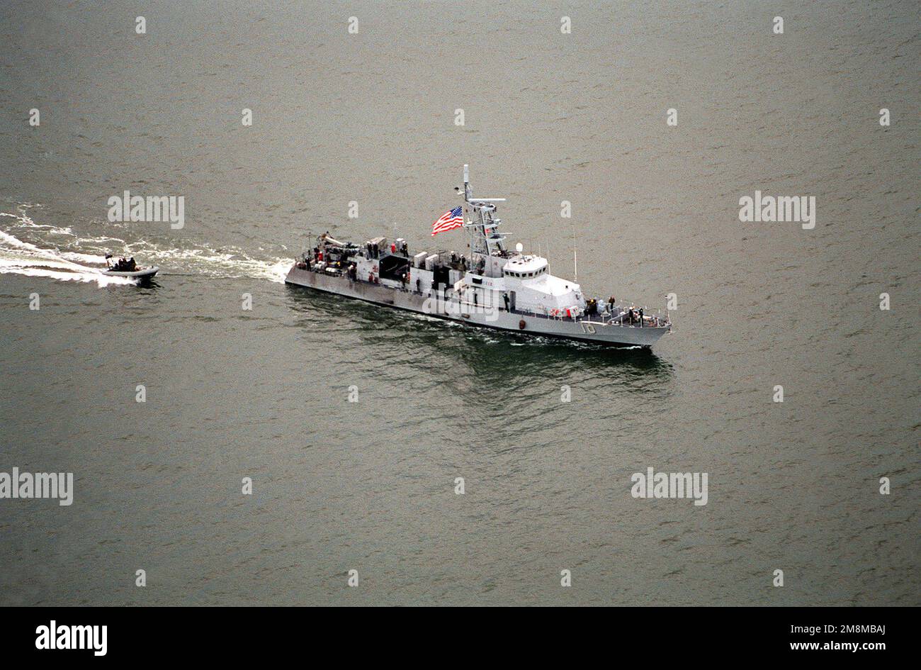 Aerial starboard bow view of the coastal patrol craft USS FIREBOLT (PC ...
