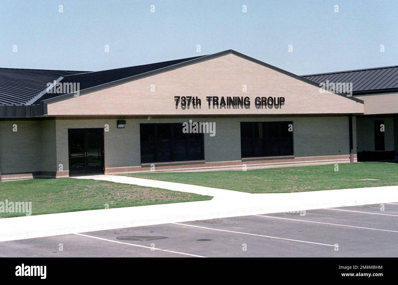 Front view of the 737th Training Group Headquarters building. The ...