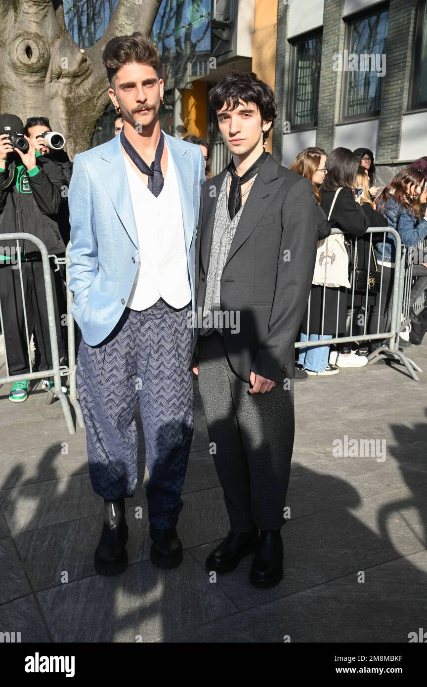 Milan, Italy. 11th Jan, 2023. Milan, Men Fashion Week, Fall Winter 2023 ...