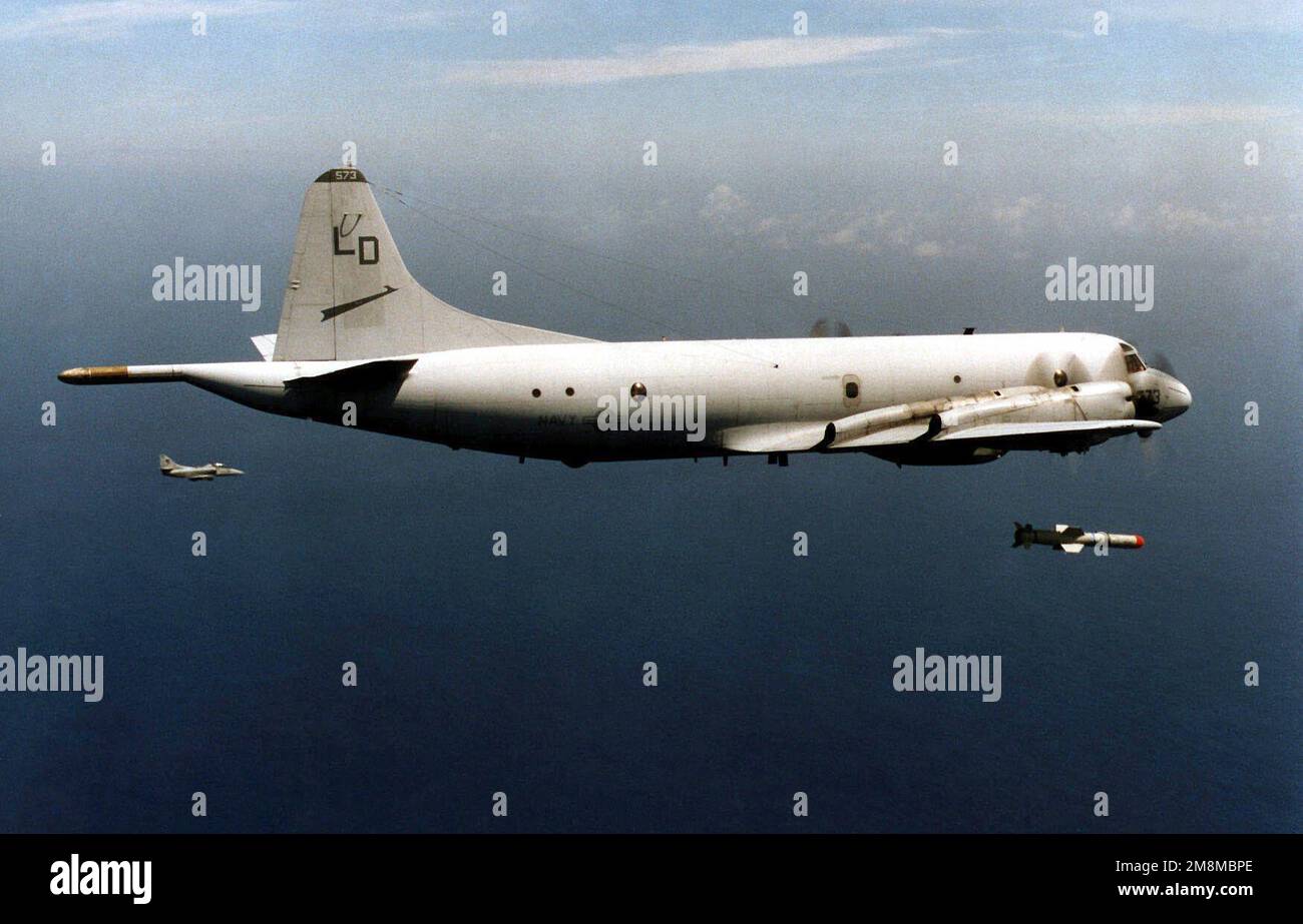 A P-3C Orion, long range, anti-submarine patrol aircraft, attached to ...