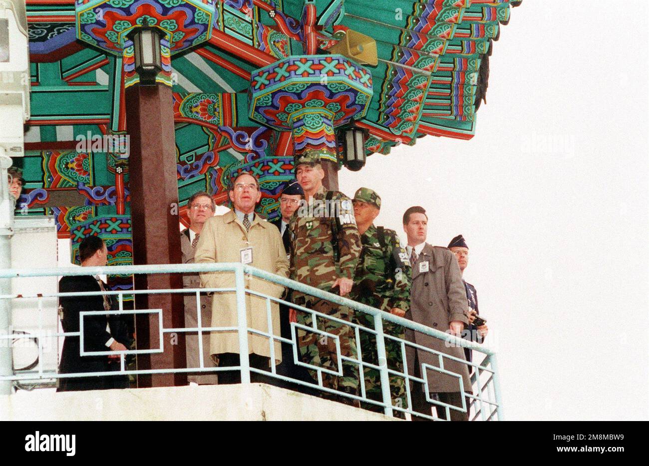Deputy Secretary of Defense John P. White visits the Demilitarized Zone ...